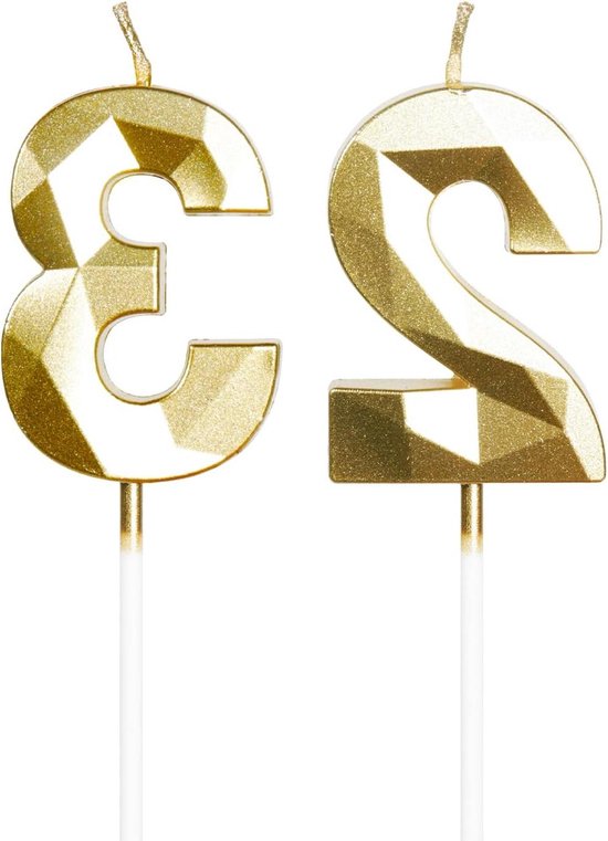 Gouden nummer 23 verjaardag kaarsen - Feestelijke taart topper ...