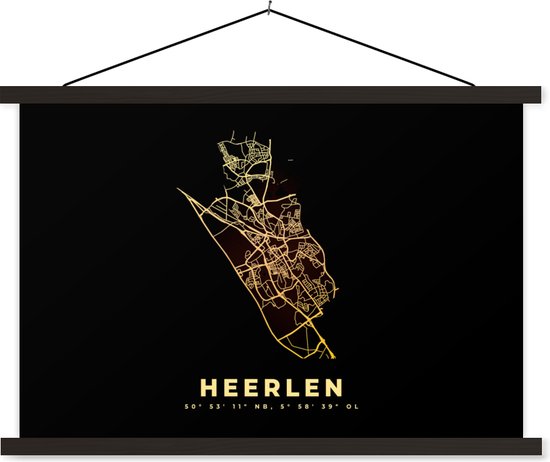 Posterhanger incl. Poster - Schoolplaat - Stadskaart - Kaart - Nederland - Heerlen -... | bol