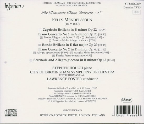 Hough,Stephen/Foster,L./Cbso - Romantic Piano Concerto Vol 17 (CD ...