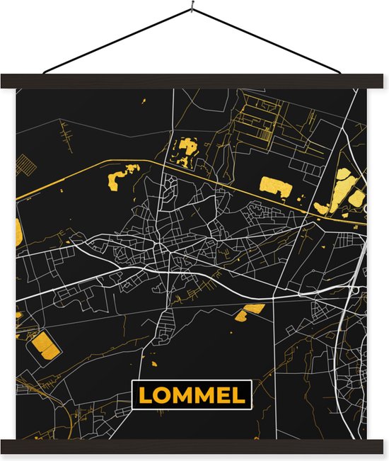 Posterhanger incl. Poster - Schoolplaat - Lommel - Stadskaart - Goud ...