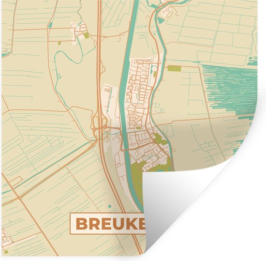 Muurstickers - Sticker Folie - Breukelen - Vintage - Stadskaart ...
