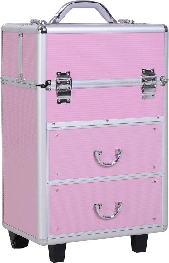 HOMCOM Kosmetikkoffer mit 2 Schubladen und einem großen Fach 501-009 ...