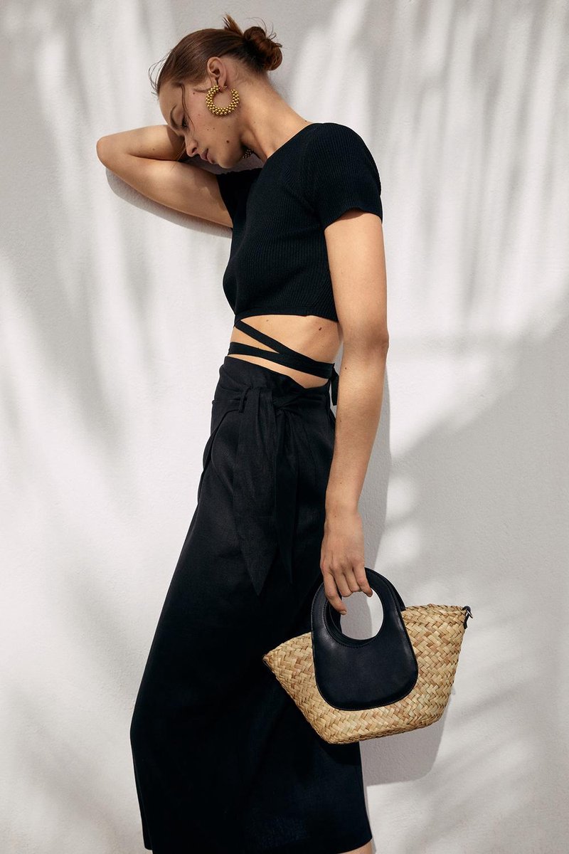 Mango Rok Linnen Overslag Rok 27027877 99 Dames Maat - XS | bol.com