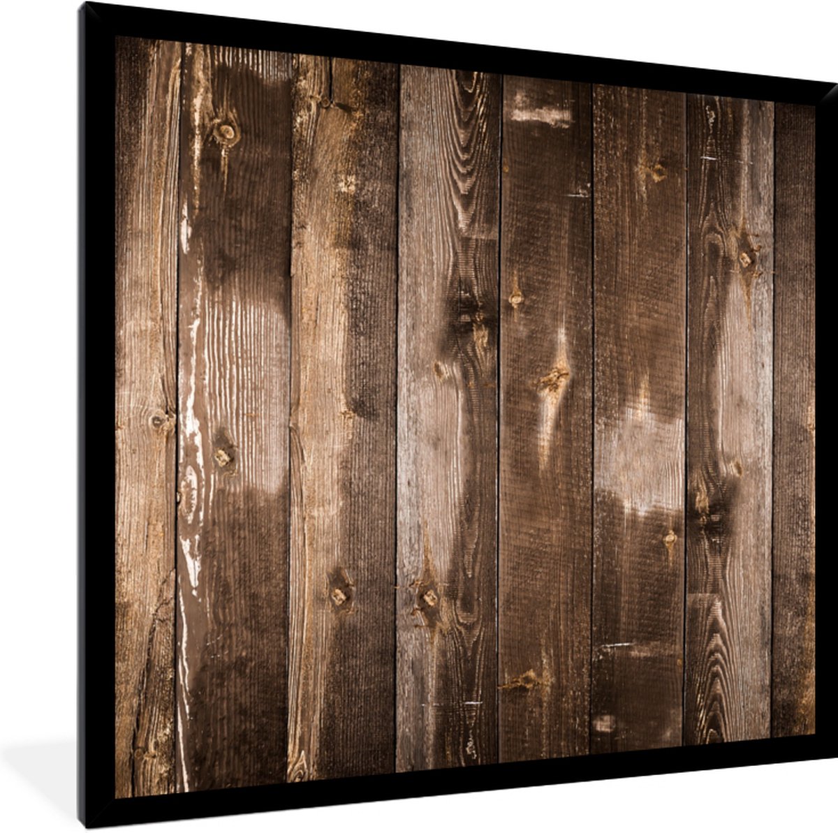 Fotolijst incl. Poster - Planken - Hout - Wood - 40x40 cm - Posterlijst ...