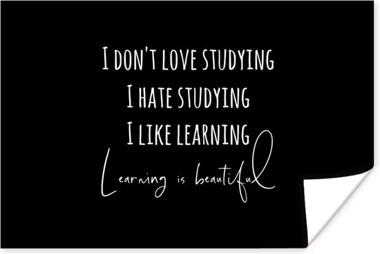 Poster Quote - Studeren - Liefde - 120x80 cm | bol