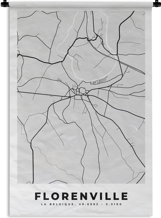 Wandkleed - Wanddoek - Kaart – Plattegrond – Stadskaart – Florenville ...