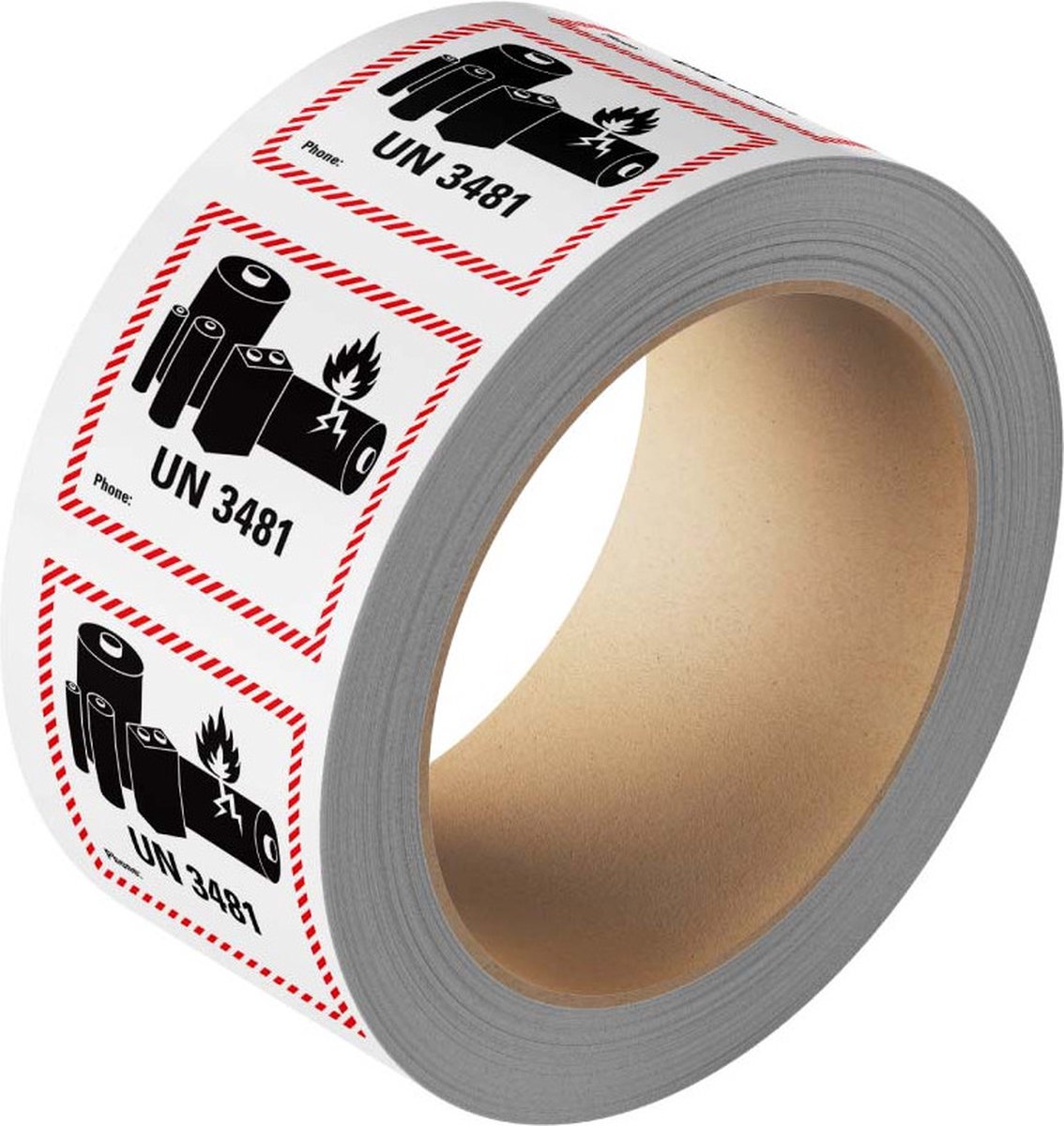 UN3481 label permanent papier, 1000 op rol 100 x 100 mm - 1000 per rol ...