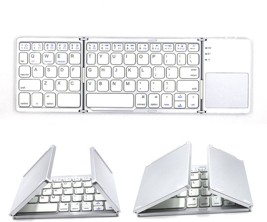 Case2go - Universeel Opvouwbaar Bluetooth Toetsenbord met Touchpad ...