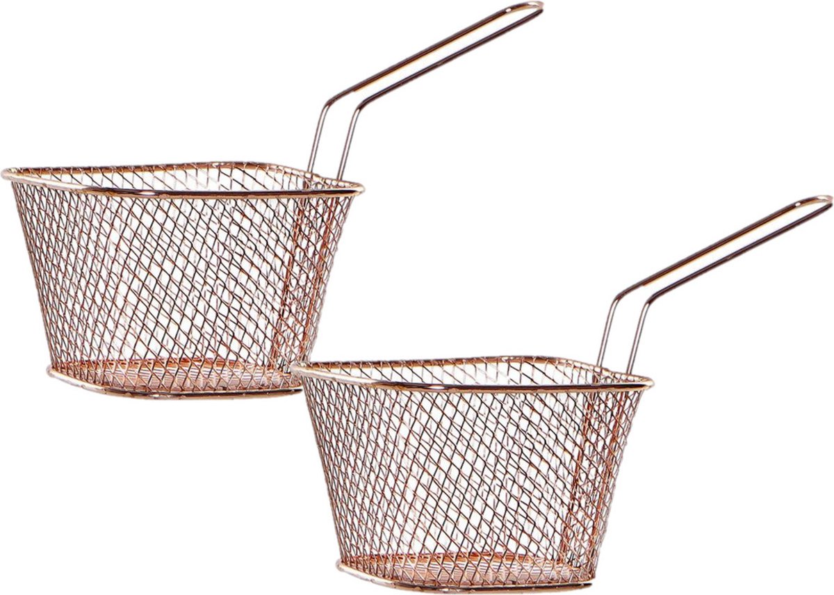 Patat/snack serveermandjes/frietmandjes koper 18 cm - Friet ...