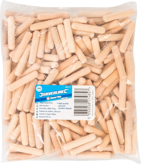 Silverline Deuvels - Ø 8 x 40 mm - 200 stuks | bol