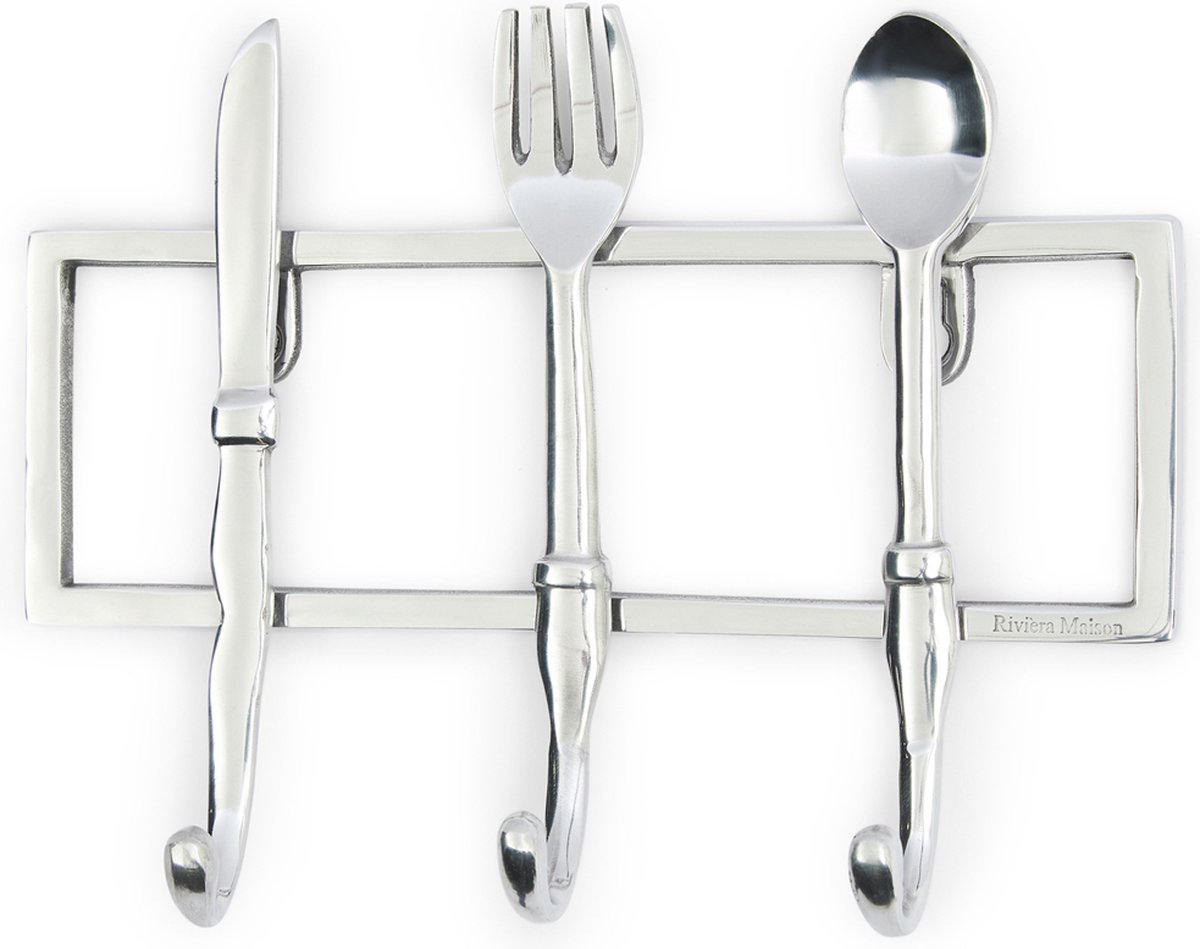 Riviera Maison Handdoekhaakjes - Kitchen Cutlery Hook - Zilver | bol.com