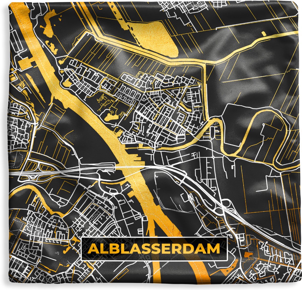 Kussenhoes 60x60 cm - Plattegrond - Alblasserdam - Kaart - Stadskaart ...