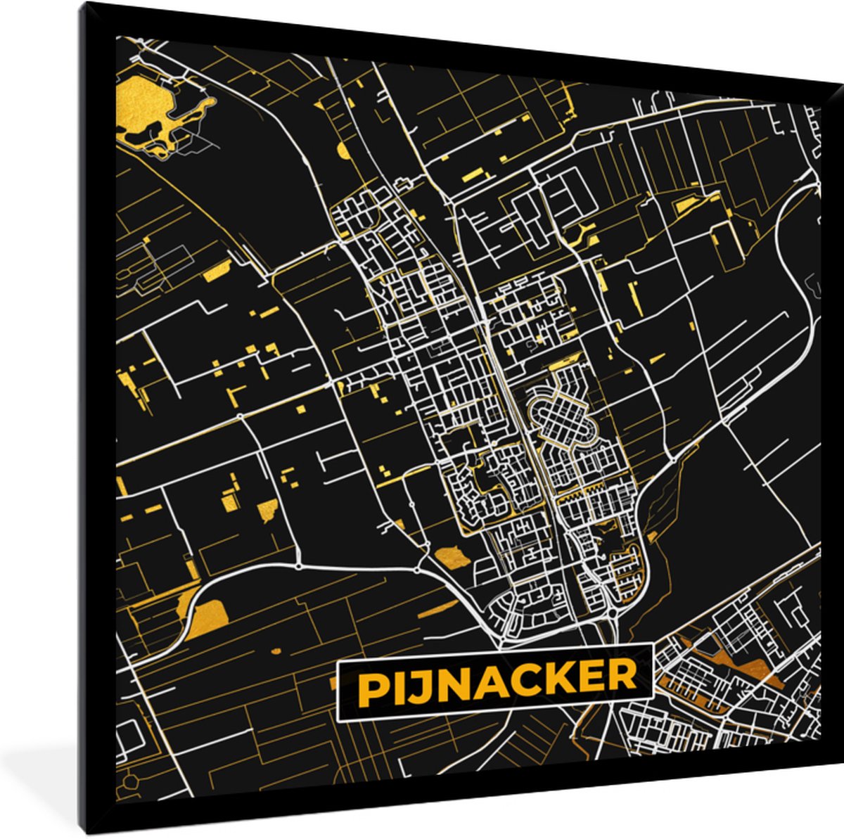 Fotolijst incl. Poster - Pijnacker - Stadskaart - Plattegrond - Kaart ...