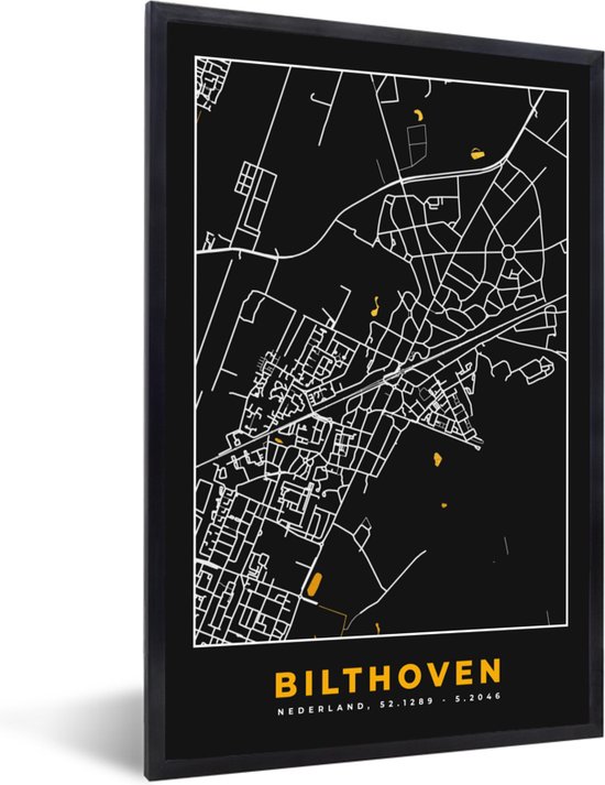 Fotolijst incl. Poster - Bilthoven - Stadskaart - Plattegrond - Kaart ...