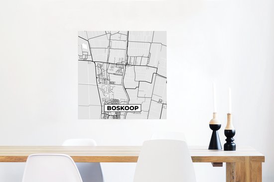 Poster Kaart - Boskoop - Plattegrond - Stadskaart - 50x50 cm | bol.com