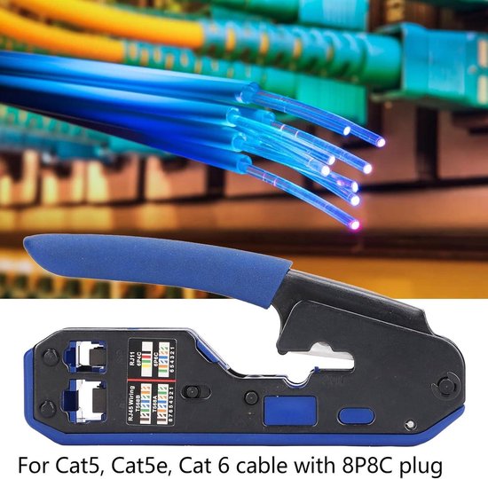 Professionele Netwerkkabel Tang voor Cat5, Cat5e, Cat6 met RJ45, RJ11 ...