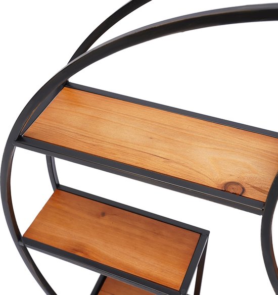 By Barkhuis Wandrek rond - Wandplank - Rond metalen frame - Houten ...