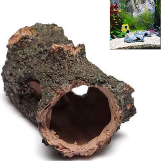 Liggende boomstam als aquariumdecoratie, hars grot aquarium decoratie ...