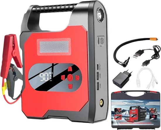Jumpstarter - Jumpstarter voor Auto - 12V - 6000A - Startapparaat voor Auto -... | bol