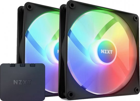 NZXT F140 RGB CORE black & RGB Lighting Controller - Ventilator 2 stuks ...
