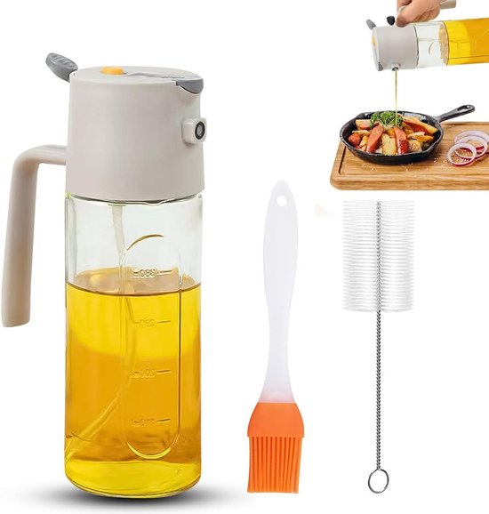 2-in-1 Oliesproeier voor Spijsolie - Voedselveilig Koken - 100ml Olie ...