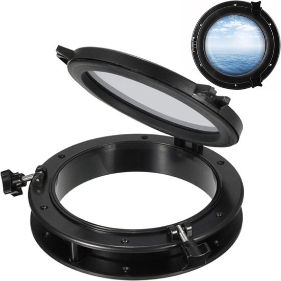 21-cm marine patrijspoort raam - ronde zwarte patrijspoorten ...
