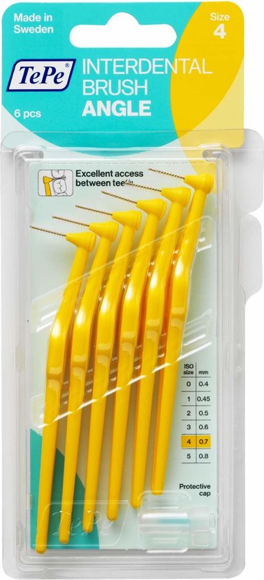 TePe Angle Interdentale Ragers Geel ISO maat 5 – 0,7 mm (6 stuks) | bol