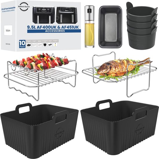 Airfryer Accessoires Set voor 9.5L Dubbele Zone Luchtfriteuse ...