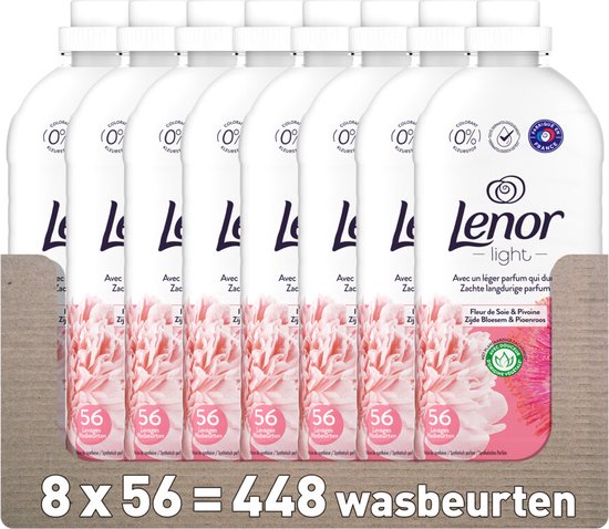 8x Lenor Wasverzachter Zijdebloesem & Pioenroos 56 Wasbeurten 1176 ml | bol