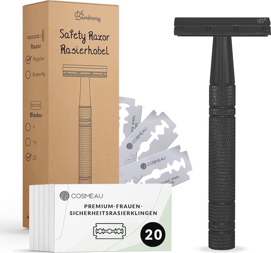 Dames Safety Razor met 20 Premium Scheermesjes - Duurzaam Scheermes ...