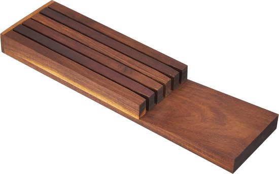 Messenblok voor lade van acacia kernhout - Elegante messenhouder voor 5 ...