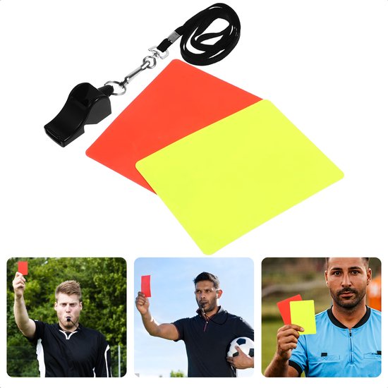 Scheidsrechter Set - Scheidsrechtersfluitje Voetbal - Inclusief Gele en ...