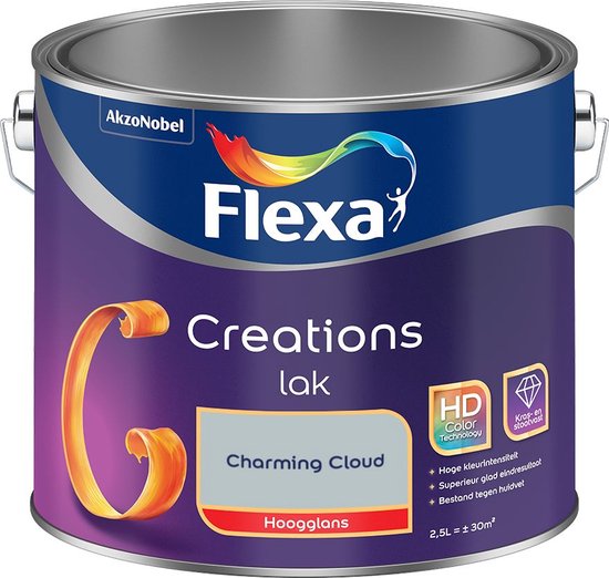 Flexa - Creations Lak Hoogglans - Charming cloud - Creations - Mengverf - 2.5 Liter | bol