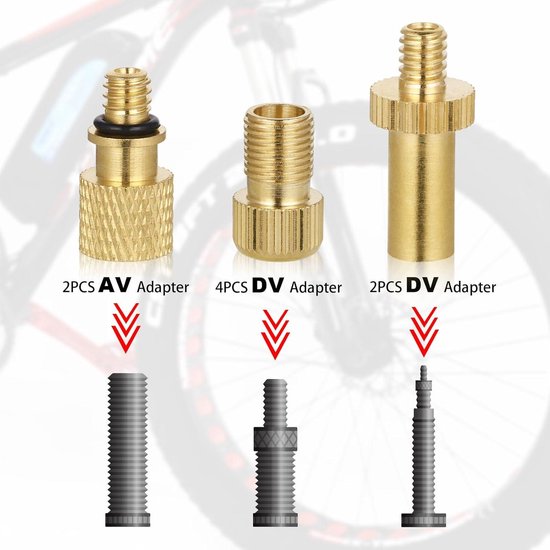 Fietsventieladapters - 33 stuks Franse ventieladapter luchtpompadapter ...