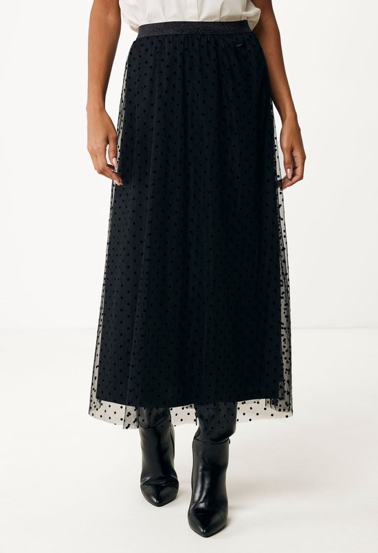 Mexx Rok Tule Zwart - Vrouwen - Deep Zwart - Maat 38 | bol