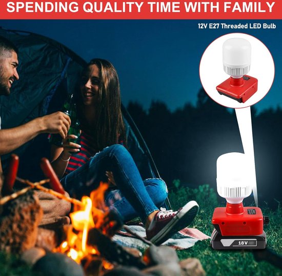 Acculamp voor Einhell 18 V - 12 W LED-bouwlamp - Instelbare helderheid ...