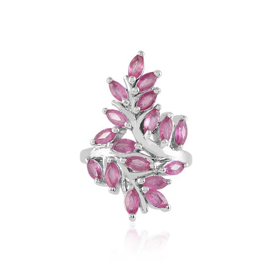 Zilveren ring met robijnen | bol