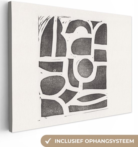 Canvas Schilderij Abstract - Vormen - Vormen - Zwart - 120x90 cm ...