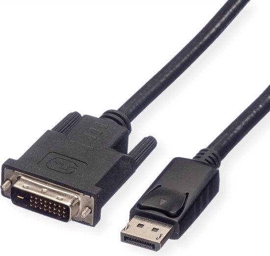 ROLINE DisplayPort Kabel DP Male - DVI Male (24+1), LSOH, zwart, 2 m | bol