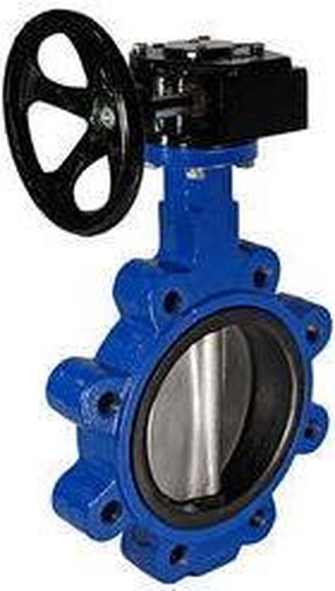 DN150 (6 inch) PN12 Lug Vlinderklep GGG40-RVS-NBR (Handwiel) - BFLL-150-12-BBB-W | bol