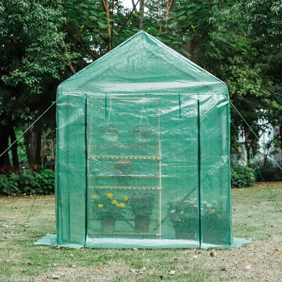 Yorbay Broeikas Kweekbak - Kweekkast Tuin - 150 x 70 x 190 cm - Groen | bol