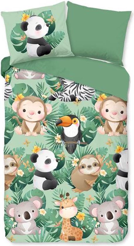 Good Morning Momo Dekbedovertrek - Junior - 120x150 cm - Green | bol