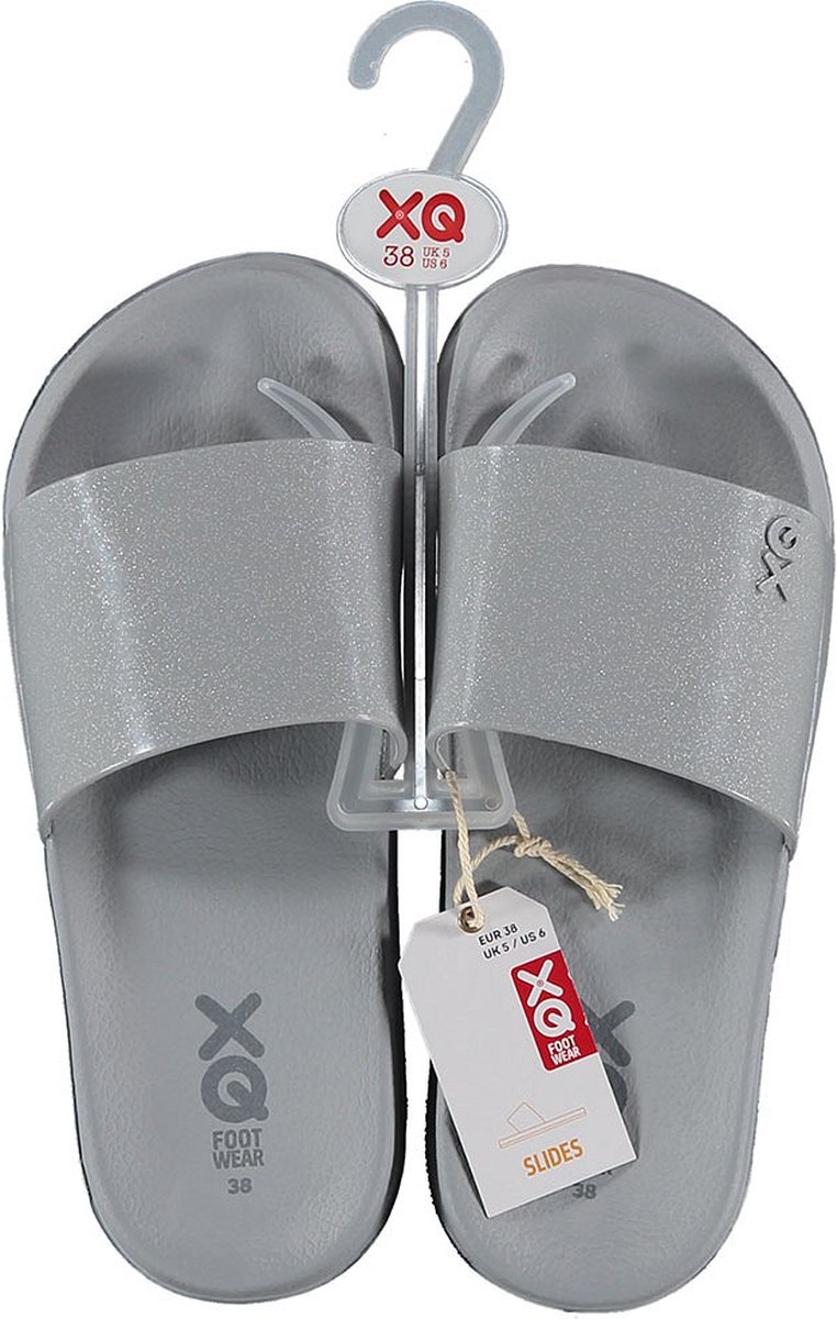 XQ | Slippers Dames | Fashion | Grijs | Maat 39 | Badslippers dames | Gevormd voetbed | bol.com