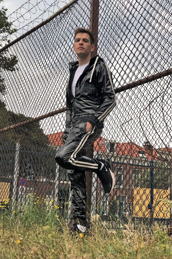PVC Tracksuit Broek met Witte Strepen | bol.com
