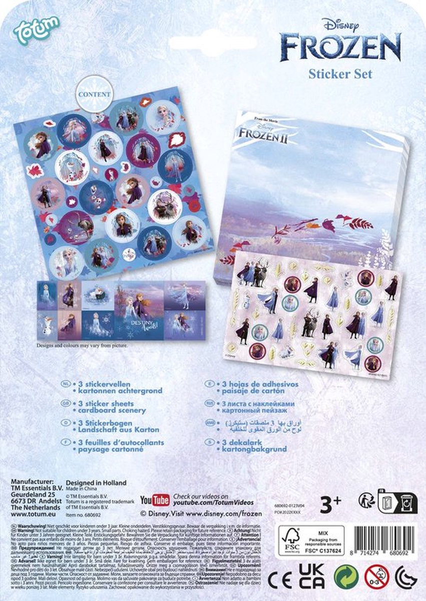 Disney Frozen - Stickerset - Kleurrijke stickers - 3 stickervellen ...