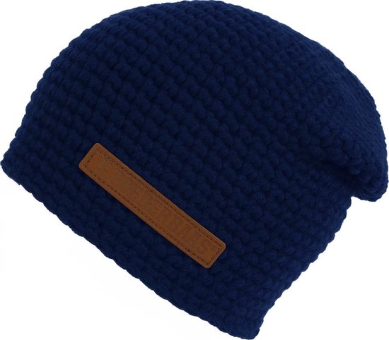 Poederbaas wintersport muts lang - marineblauw, muts met fleecem ...