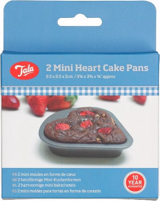 Mini Hart Bakvorm, Set van 2 Stuks, 14.5 x 11.5 cm, Non-Stick - Tala ...