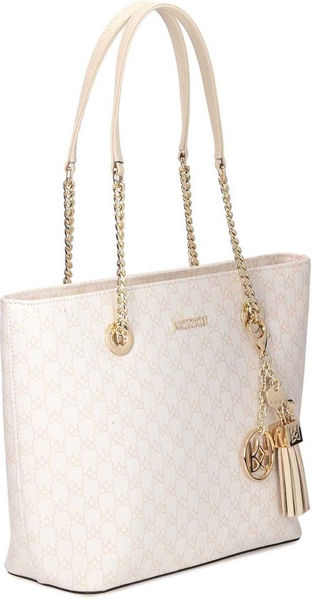 Dames handtas in wit en beige | bol