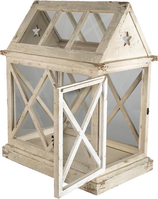 Decoratie kweekkasje 54*35*66 cm - Wit Hout Glas | bol