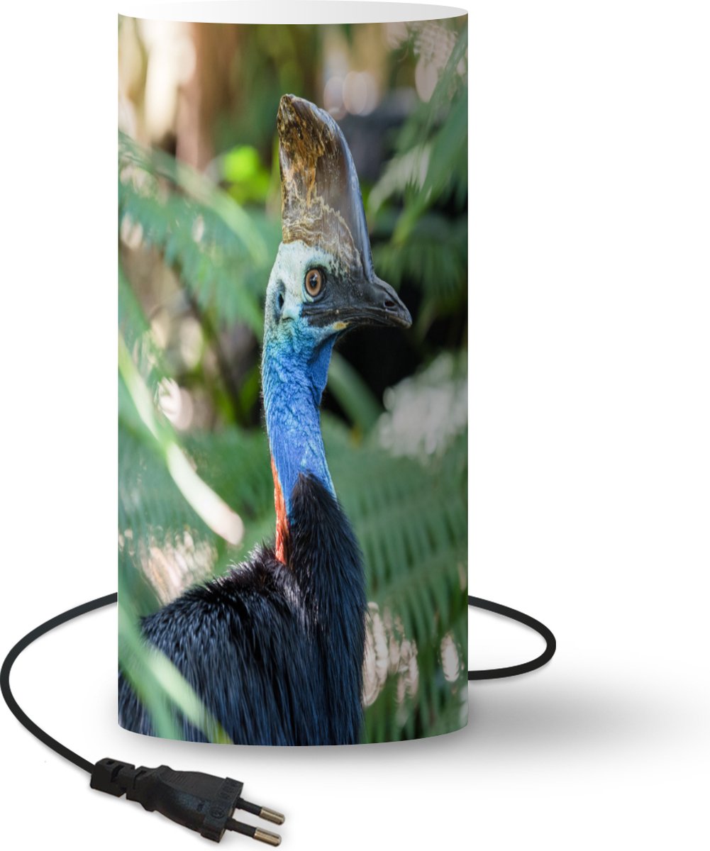 Lamp Kasuaris - kasuaris tussen groene bladeren - 33 cm hoog - Ø16 cm ...